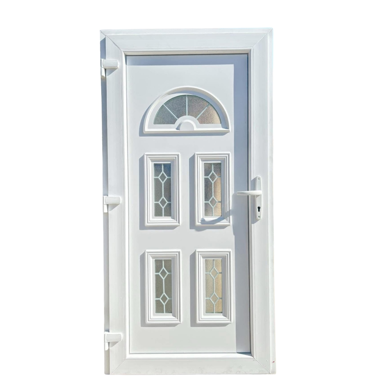 Usa PVC Termopan Alb Panel decorativ cu Insertii Albe 90x190cm, Profil ...
