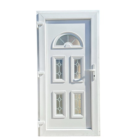 Usa PVC Termopan Alb Panel decorativ cu Insertii Albe 90x190cm, Profil ...