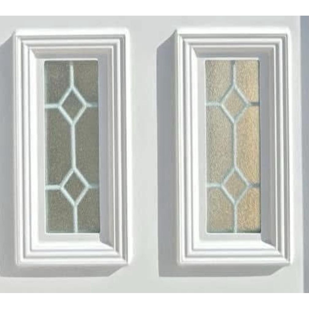 Usa PVC Termopan Alb Panel decorativ cu Insertii Albe 90x190cm, Profil ...