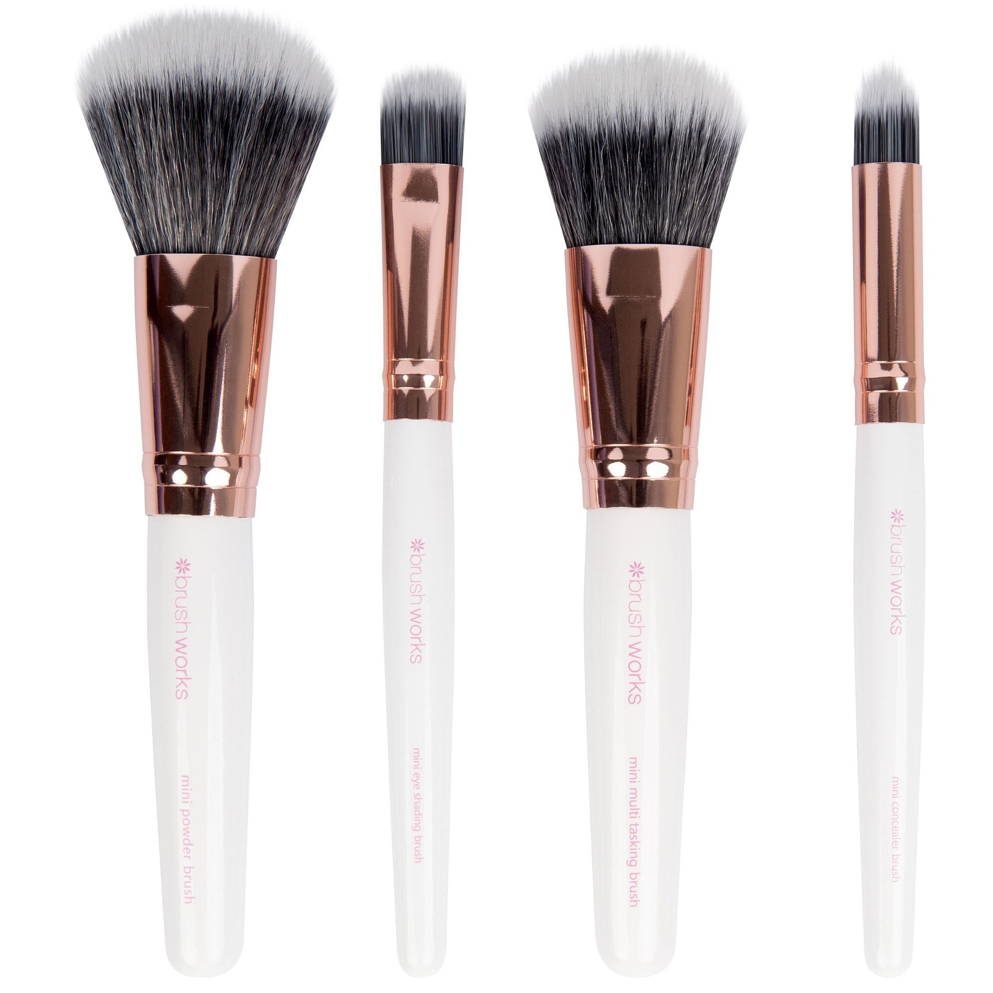 Set de pensule Brushworks Editie Travel Alb & Auriu - eMAG.ro