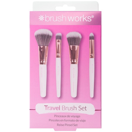 Set de pensule Brushworks Editie Travel Alb & Auriu - eMAG.ro