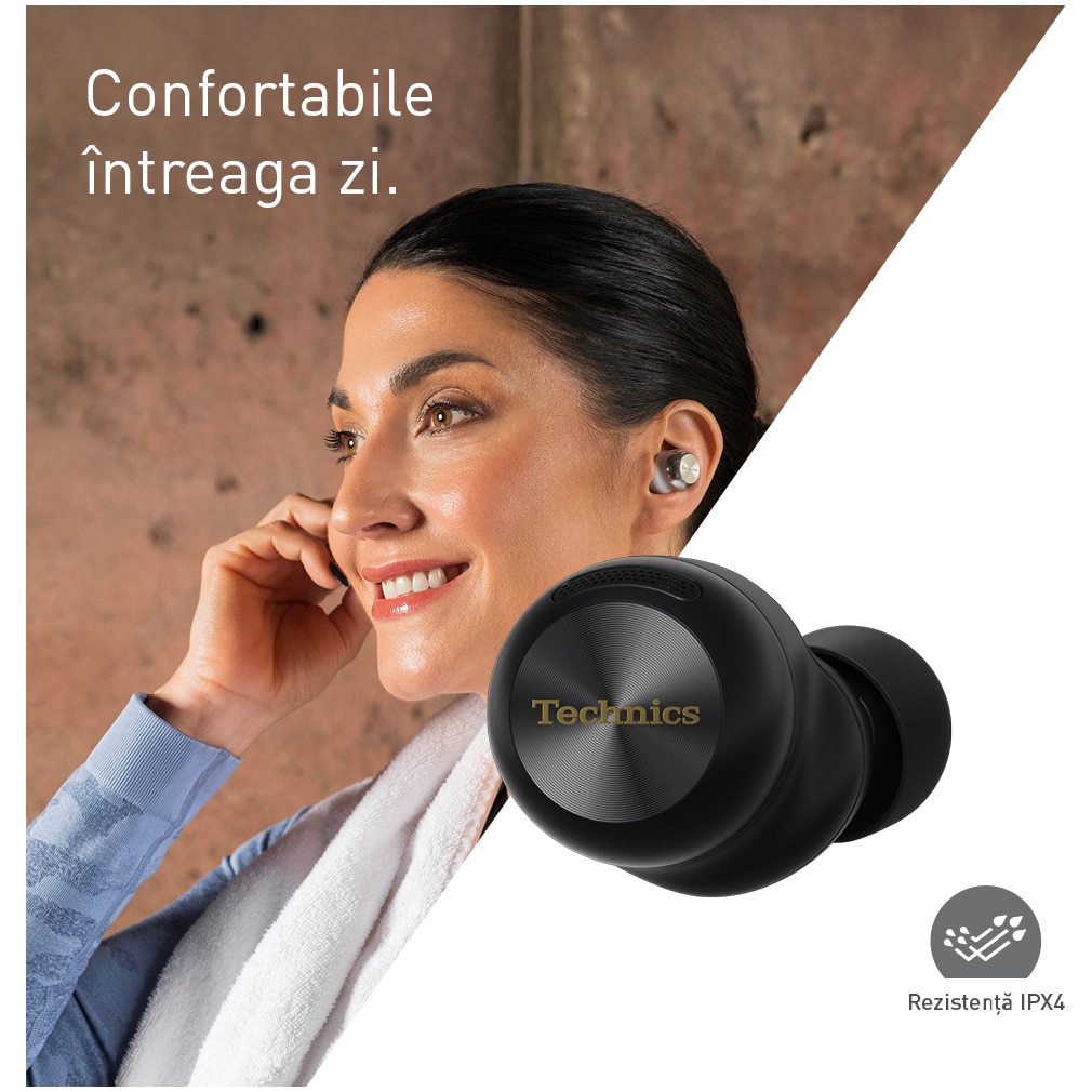 Casti In-Ear Technics EAH-AZ100E-K, True Wireless, Bluetooth, Voice ...