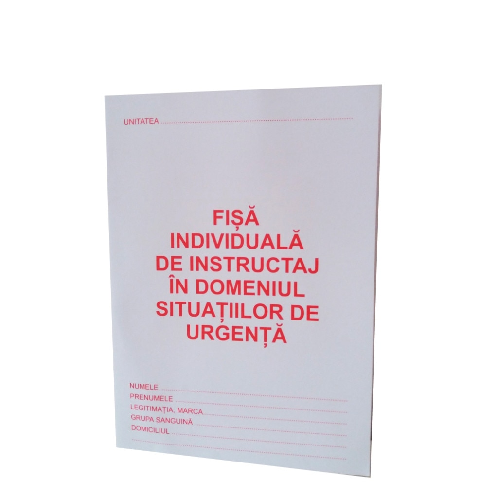 Fisa individuala de instructaj in domeniul Situatiilor de Urgenta - eMAG.ro