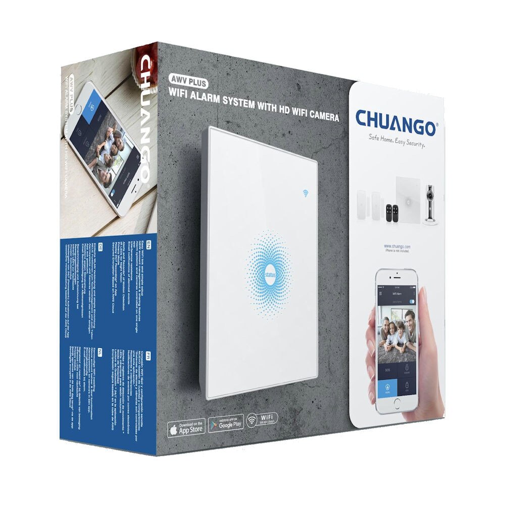 Chuango AWV Plus Kit sistem de alarma WiFi si camera HD - eMAG.ro
