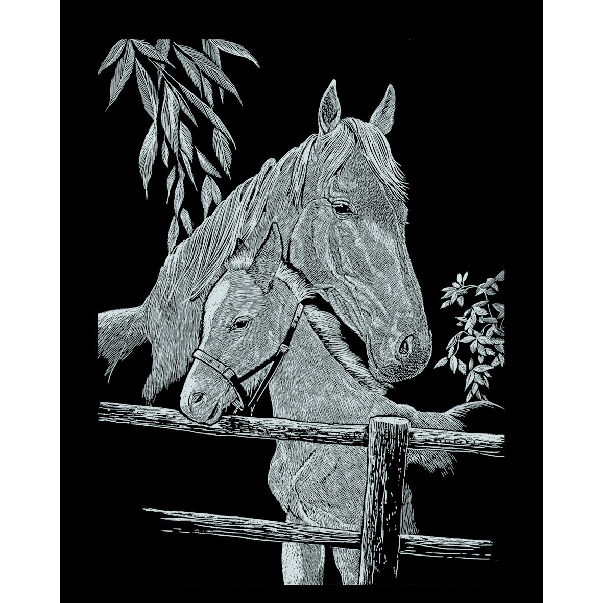Desen prin razuire "Cal cu manz" 20x25,5 cm - eMAG.ro