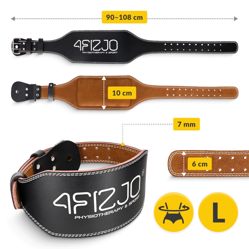 Cureaua de culturism, 4FIZJO, material piele, pentru ridicarea ...
