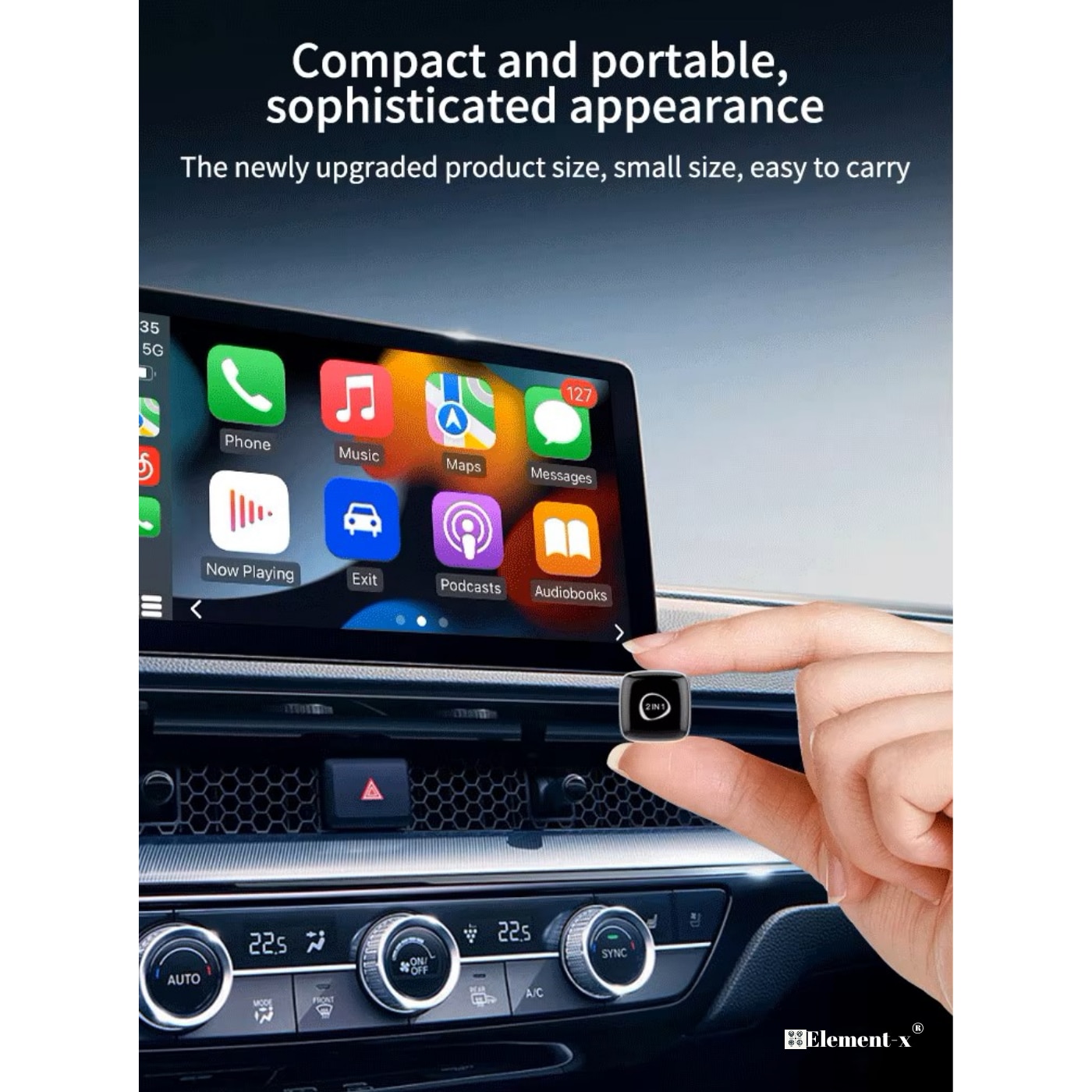 Adaptor auto Wireless Element-x® 2-in-1, Plug & Play, modul compatibil ...