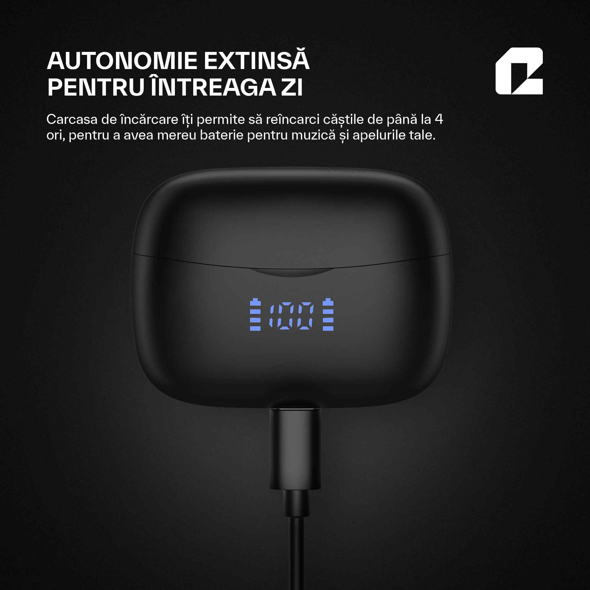 Casti wireless cu noise cancelling, Qualtec by Koppel®, ANC & ENC ...