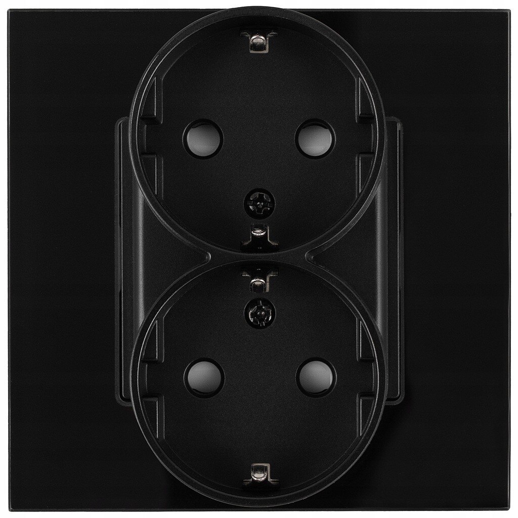 Priza Schuko dubla cu sticla de impamantare neagra MIUUN - eMAG.ro