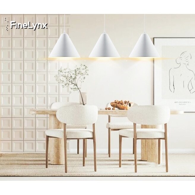 Lustra Suspendata FineLynx™ WhiteCrest, Alb mat, Soclu E27, Abajur ...