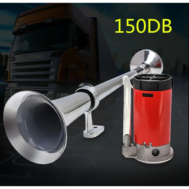 Автомобилен клаксон Flexzon, Универсален, Компресор, Мощен звук, 12V, 43см - eMAG.bg