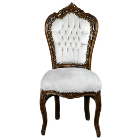 Scaun Dining Baroc Cadru lemn masiv, Tapiterie Crem - eMAG.ro