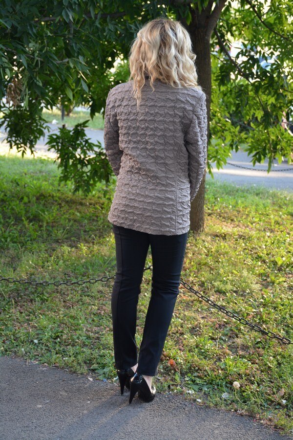 Jacheta de toamna, primavara din fas matlasat, D&J Exclusive, bej, 50 ...