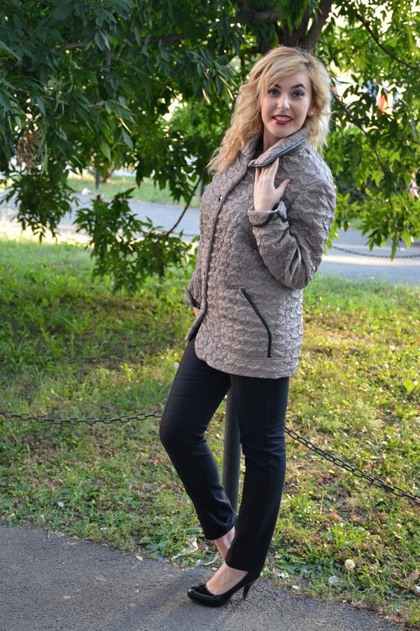 Jacheta de toamna, primavara din fas matlasat, D&J Exclusive, bej, 50 ...