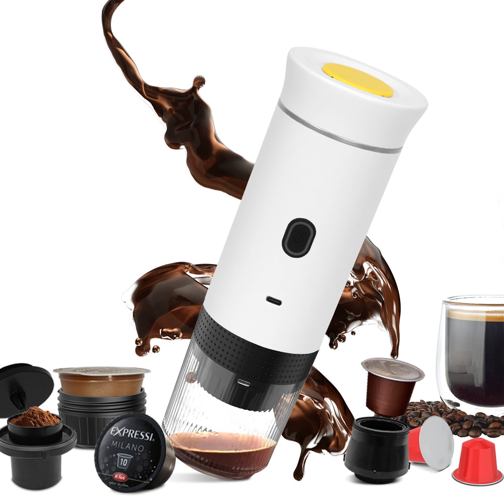 Espressor Portabil de Cafea EVONTECH, Capacitate 60 ml, Acumulator ...