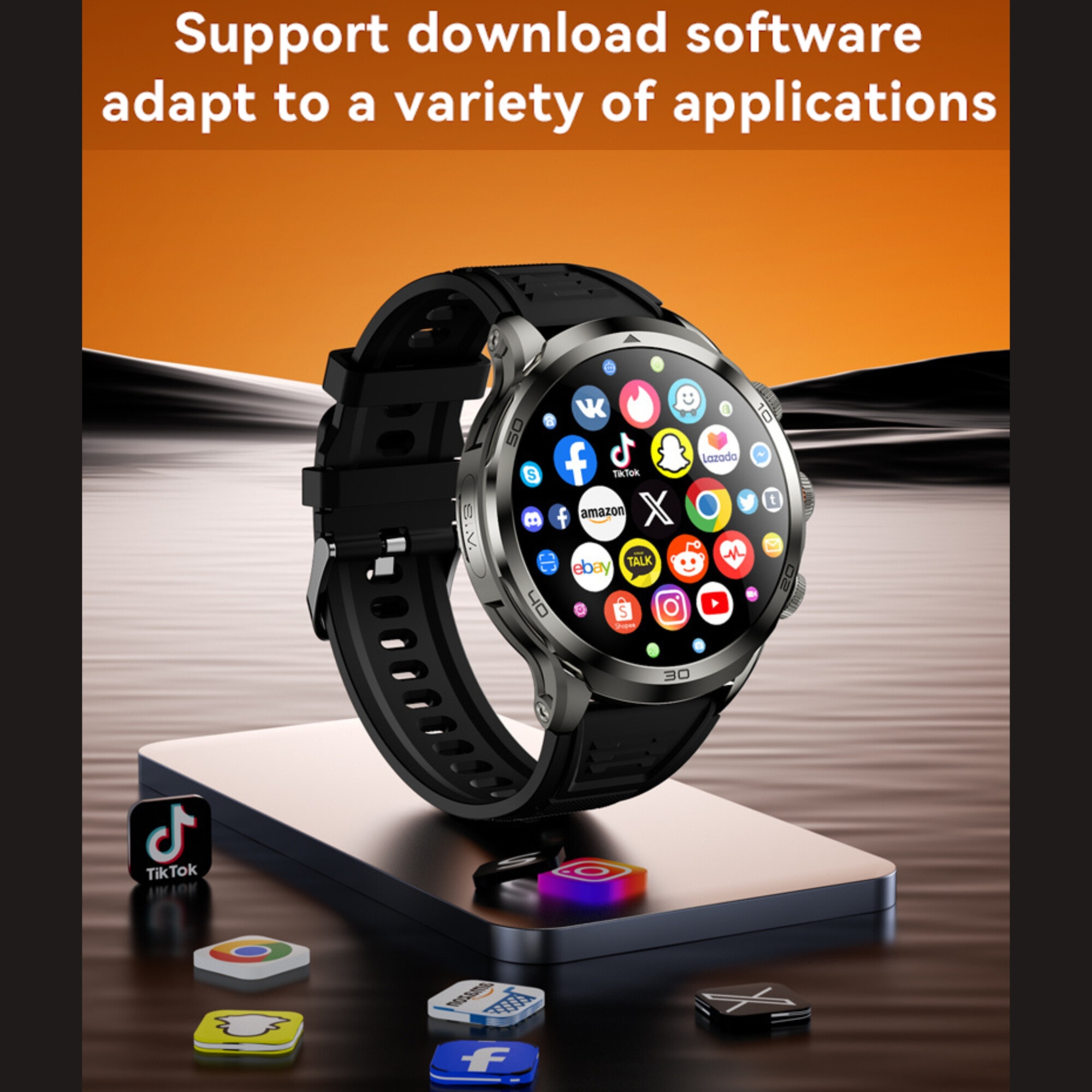 Ceas Smartwatch 4G 1.,75” AMOLED ESL by Essential Level®, GPS, Nano SIM ...