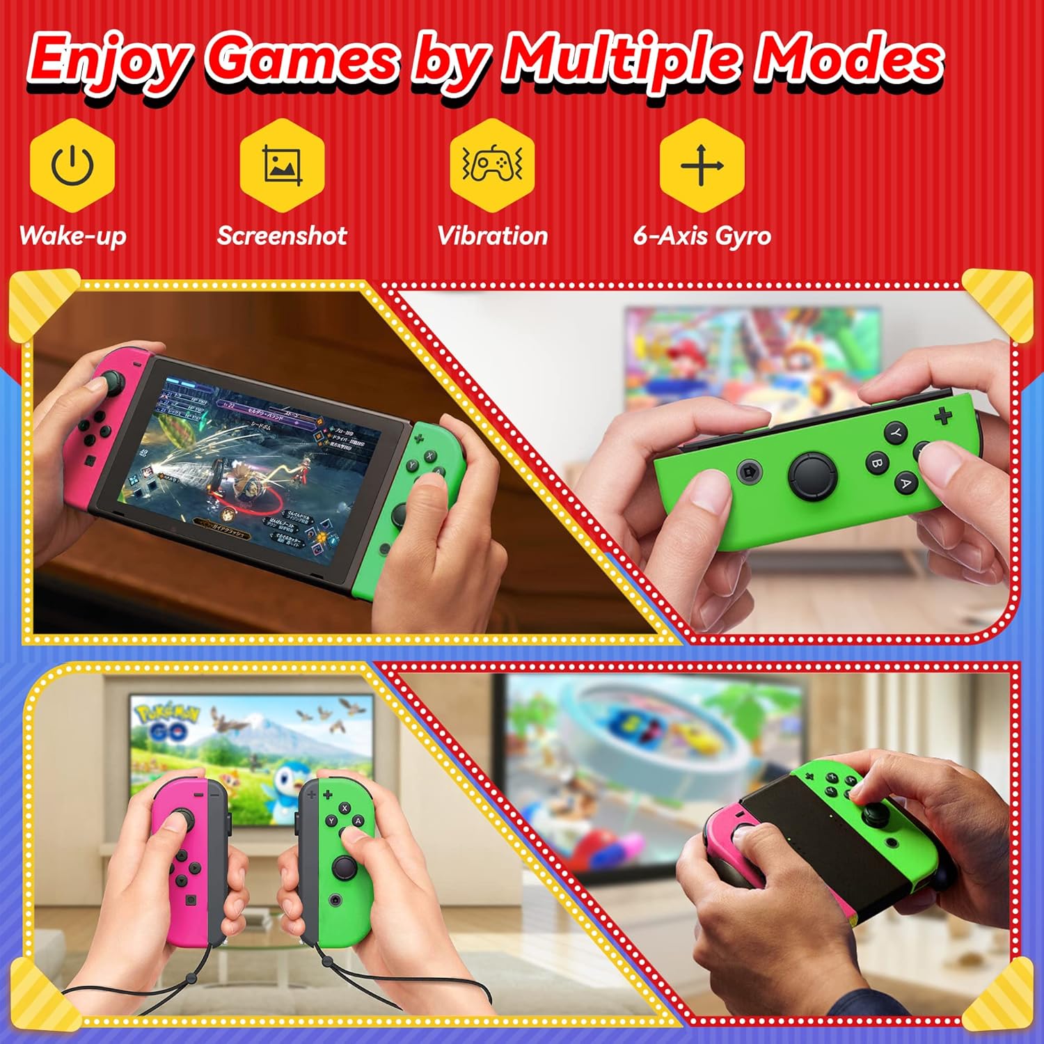 Controler de joc fara fir cu RGB (Potrivit pentru Nintendo Switch/OLED ...