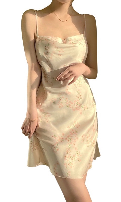 Pijama Dama Satin DressToUndress tip camasa de Noapte-Alb floral-One ...