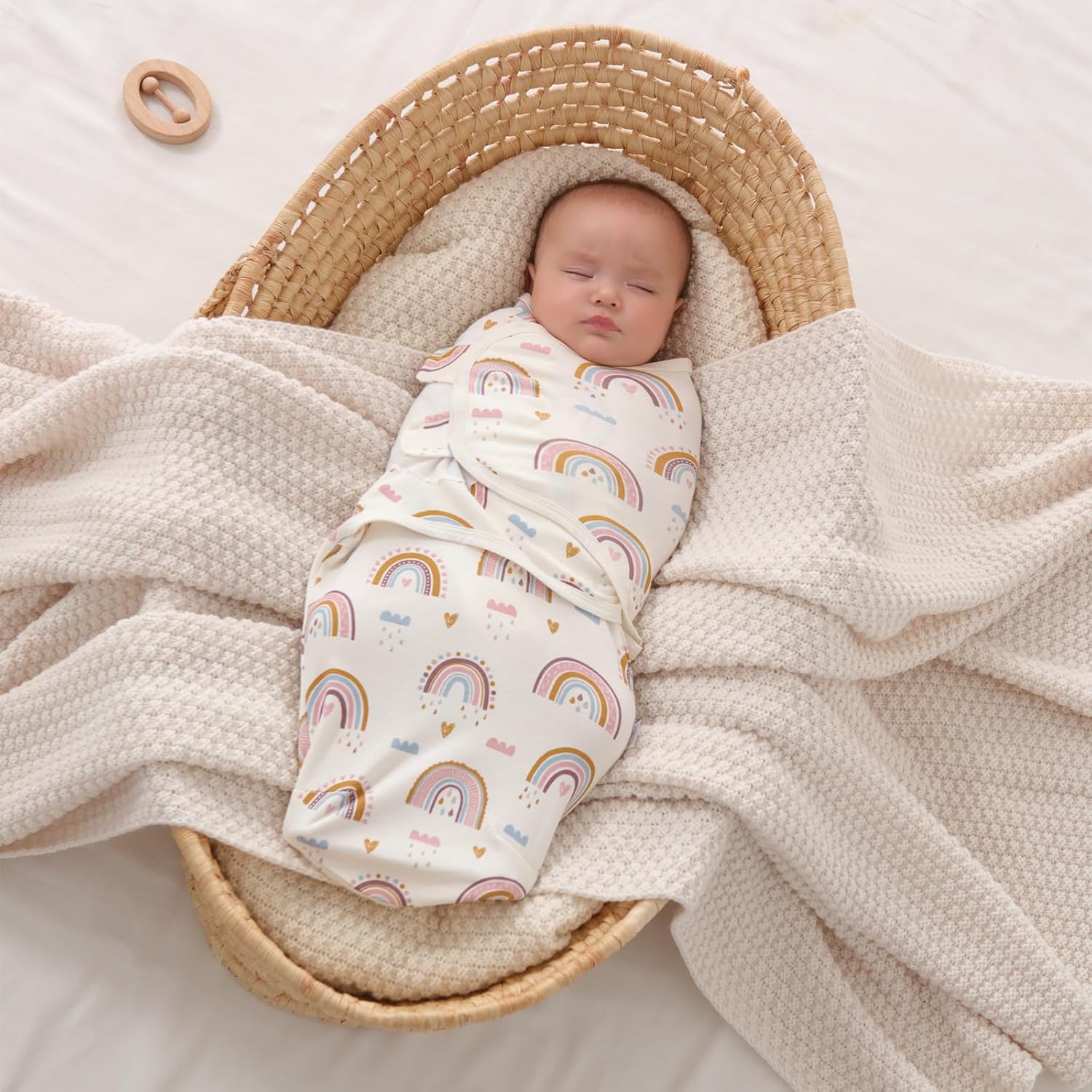 Set 2 sisteme de infasat reglabil, bumbac 100%, 0-3 luni, model ...