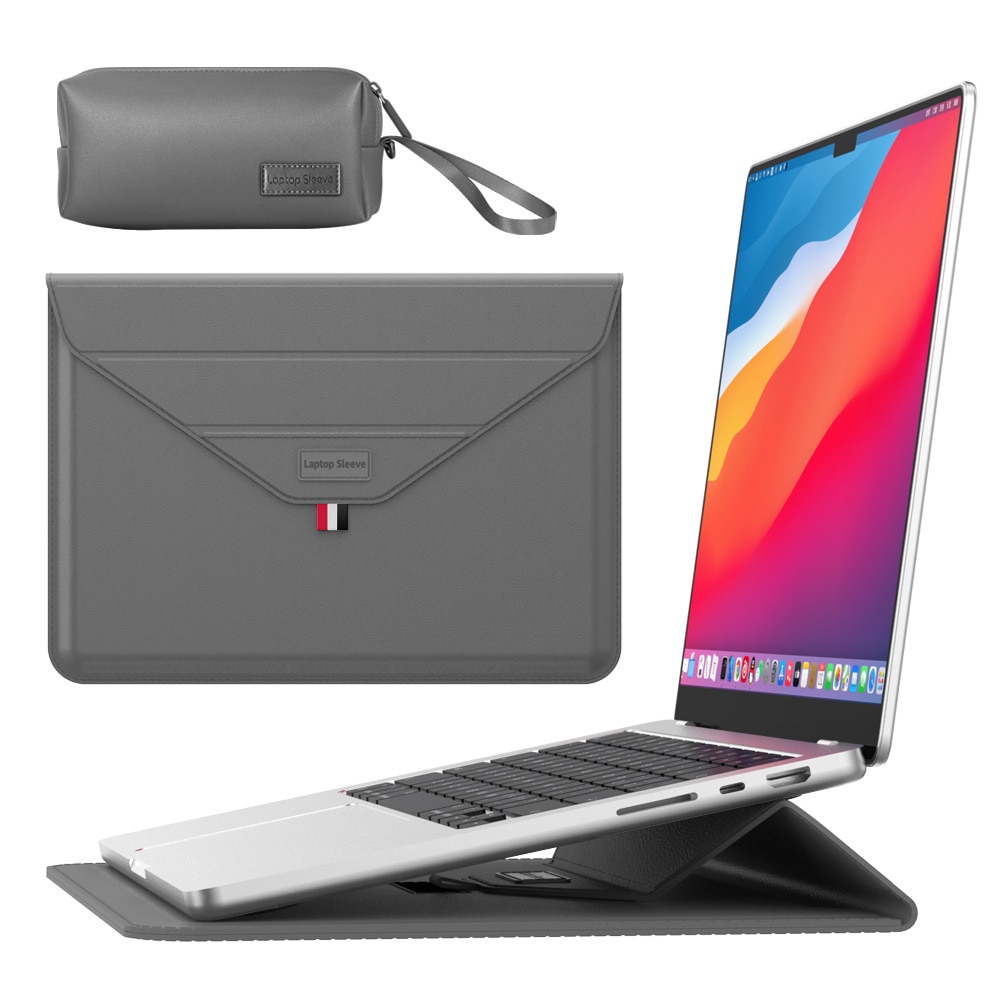 Geanta pentru laptop, gri, 13-14 inch, pentru Macbook Air/Macbook Pro ...