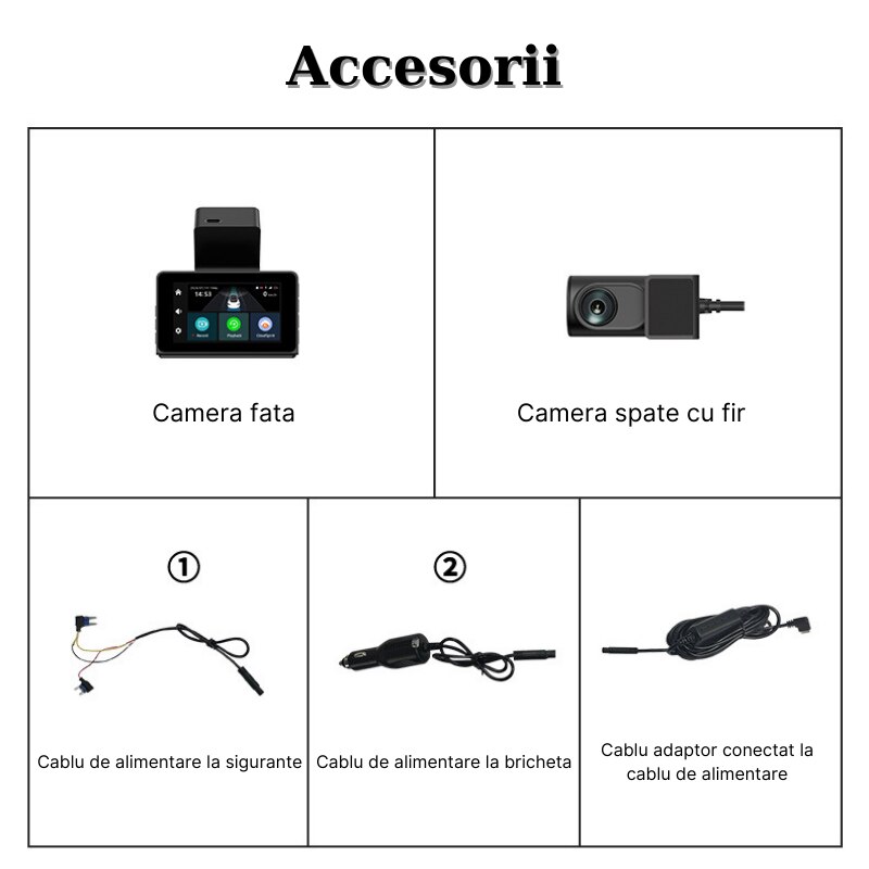 Camera auto MaGeCa P83, Conexiune 4G cartela SIM, Camera fata 2K ...