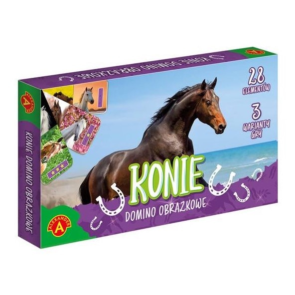 Joc educativ domino, 28 elemente, imagini cu cai, multicolor - eMAG.ro