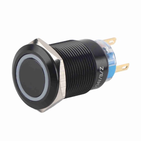 Intrerupator auto 19mm 12-24V ON/OFF waterproof cu LED albastru, tip ...