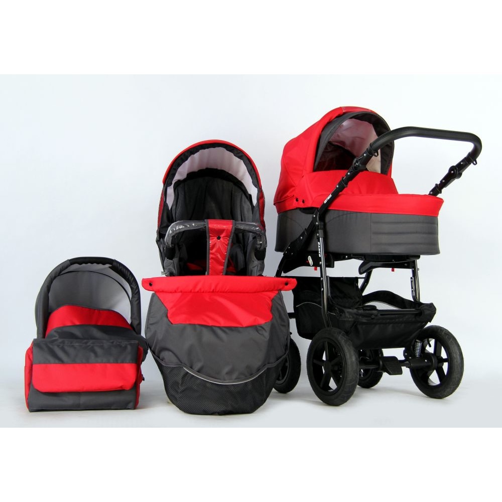 Carucior copii 3 in 1 Danco Charcoal Grey Red - eMAG.ro