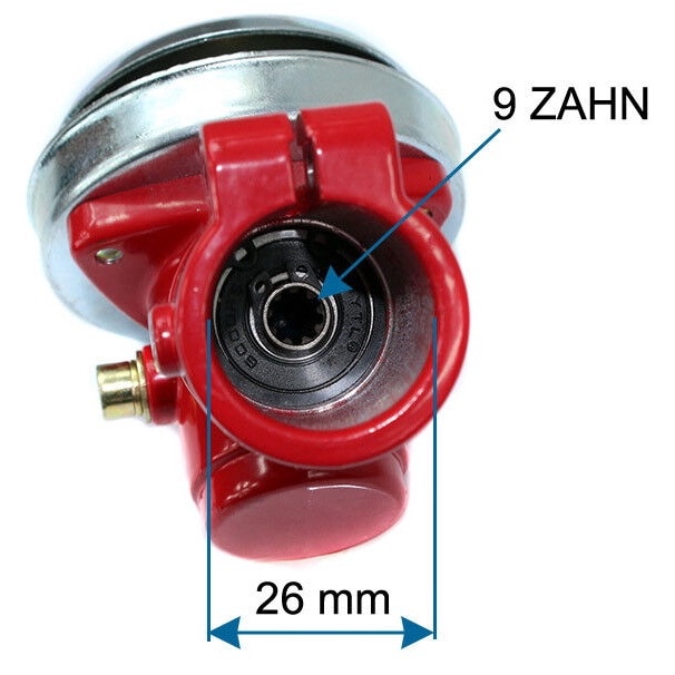 Angrenaj unghiular, cap rotativ 9 caneluri pentru motocoasa Fuxtec FX ...