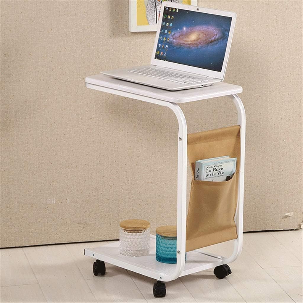 Masuta cafea cu rotile si spatiu depozitare, awwaline, lemn, alba, 2 ...