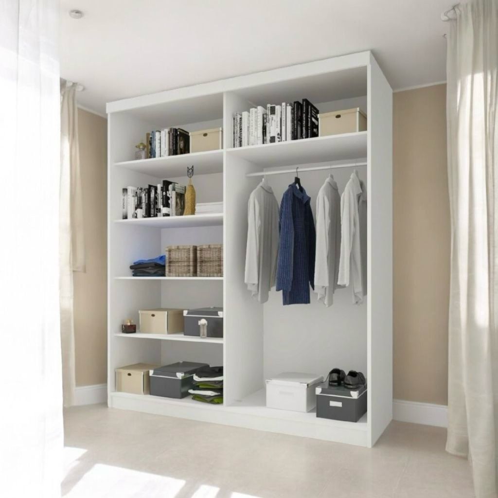 Dressing Alex Alb cu oglinda, 120x60x200cm, Pal 18 mm - eMAG.ro