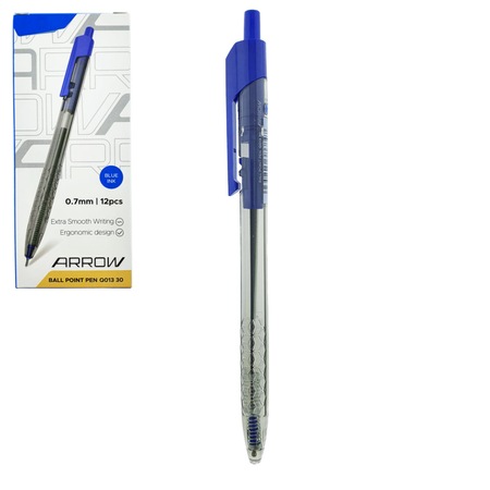 Set 12 pixuri cu mecanism, grosime scriere 0.7mm, cerneala albastra ...