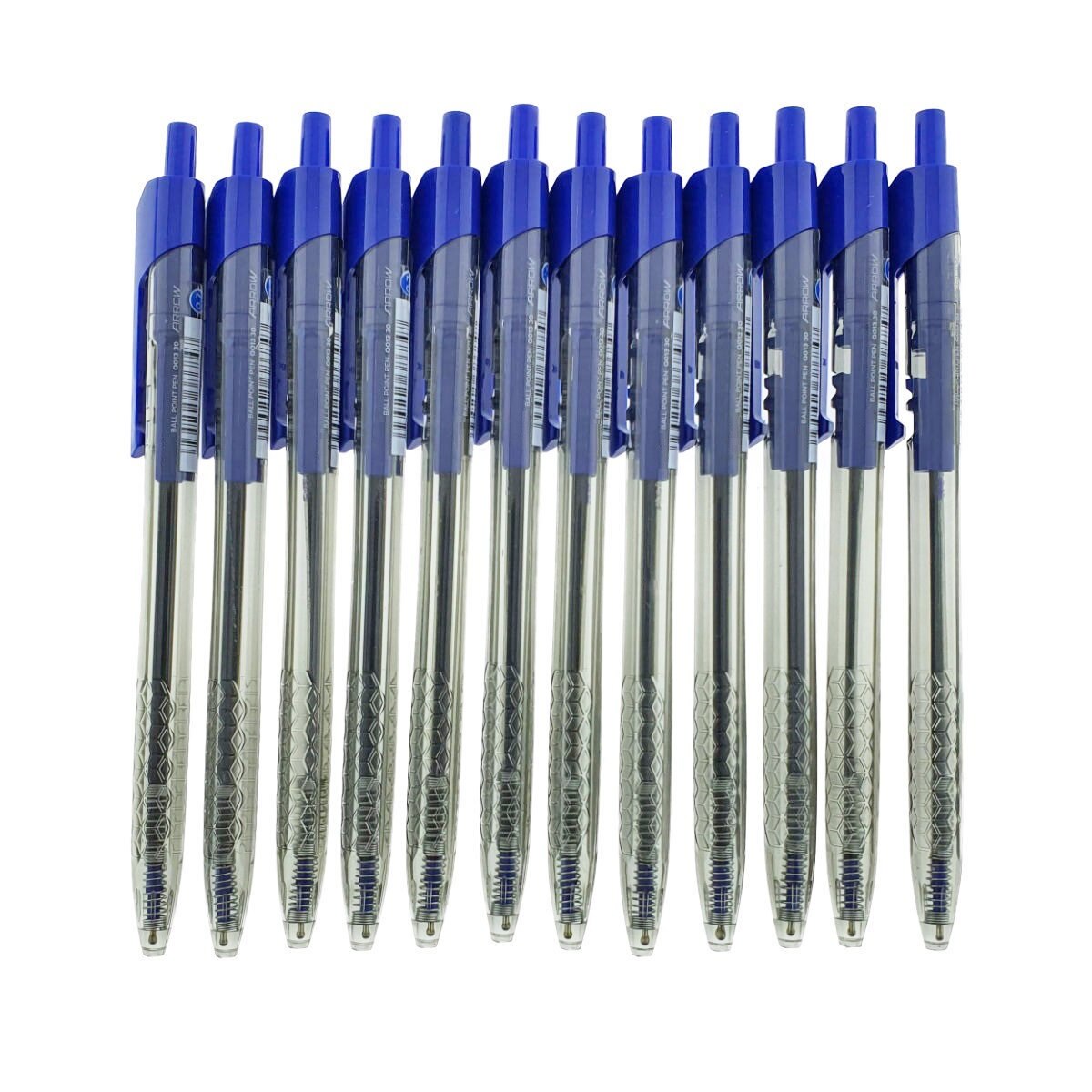 Set 12 pixuri cu mecanism, grosime scriere 0.7mm, cerneala albastra ...