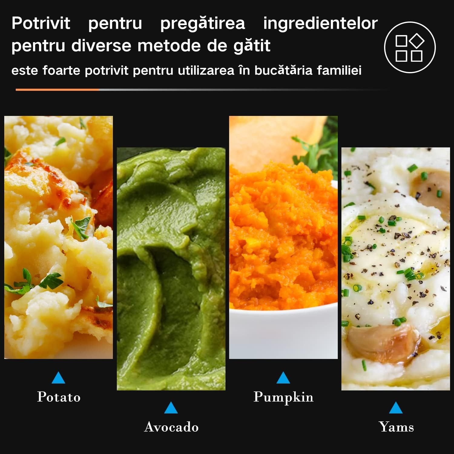 Set de 2 Zdrobitor de cartofi, Hokitpro, Piulita pentru Cartofi, Otel ...