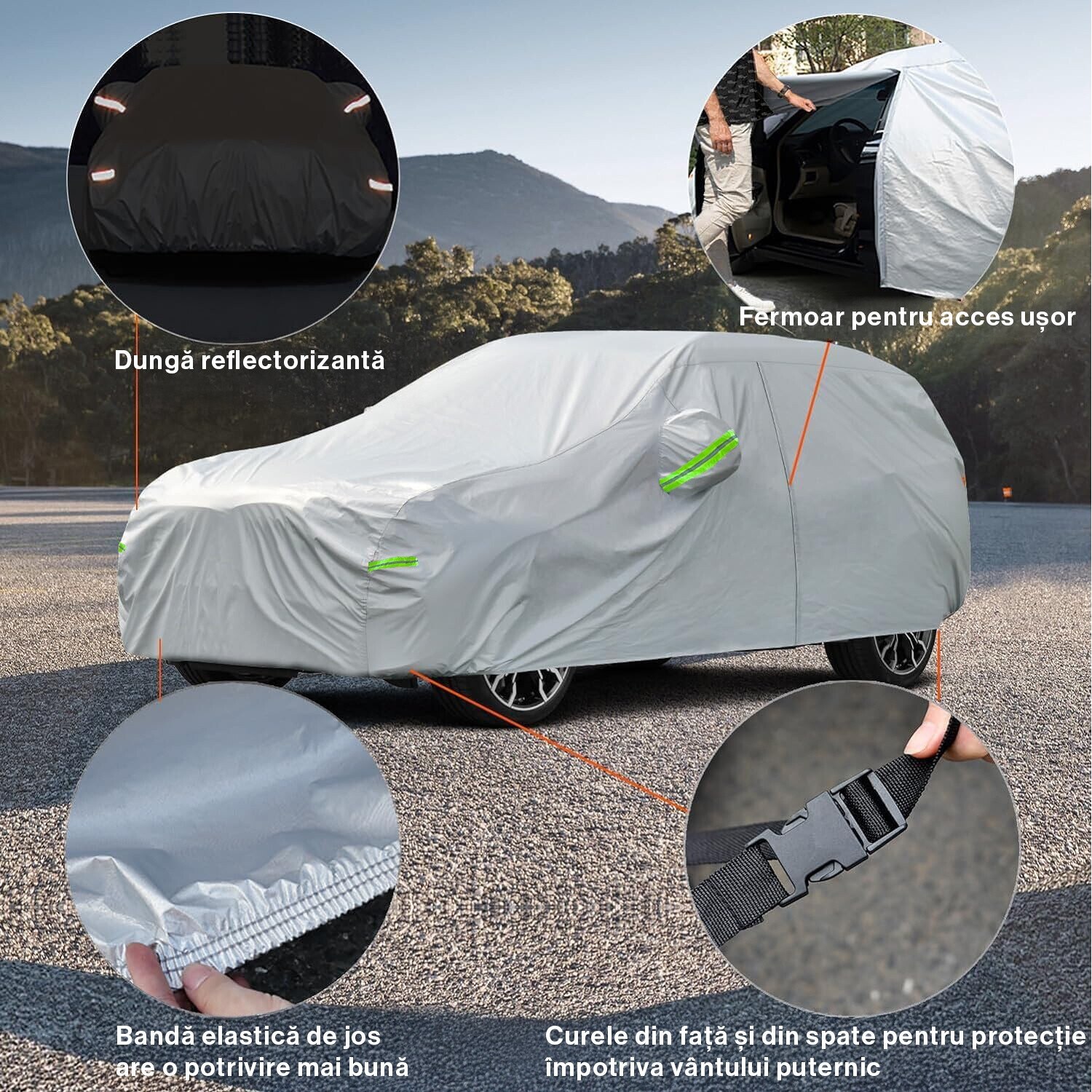 Prelata Auto Premium NextWave®️, Impermeabila, Protectie UV, Praf, Zapada, Inghet, Universala ...