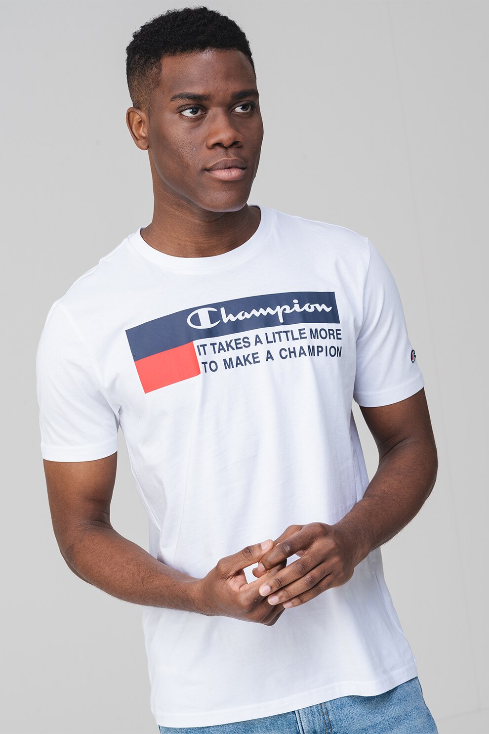 Champion, Tricou cu logo, Rosu, Alb, Bleumarin, L - eMAG.ro