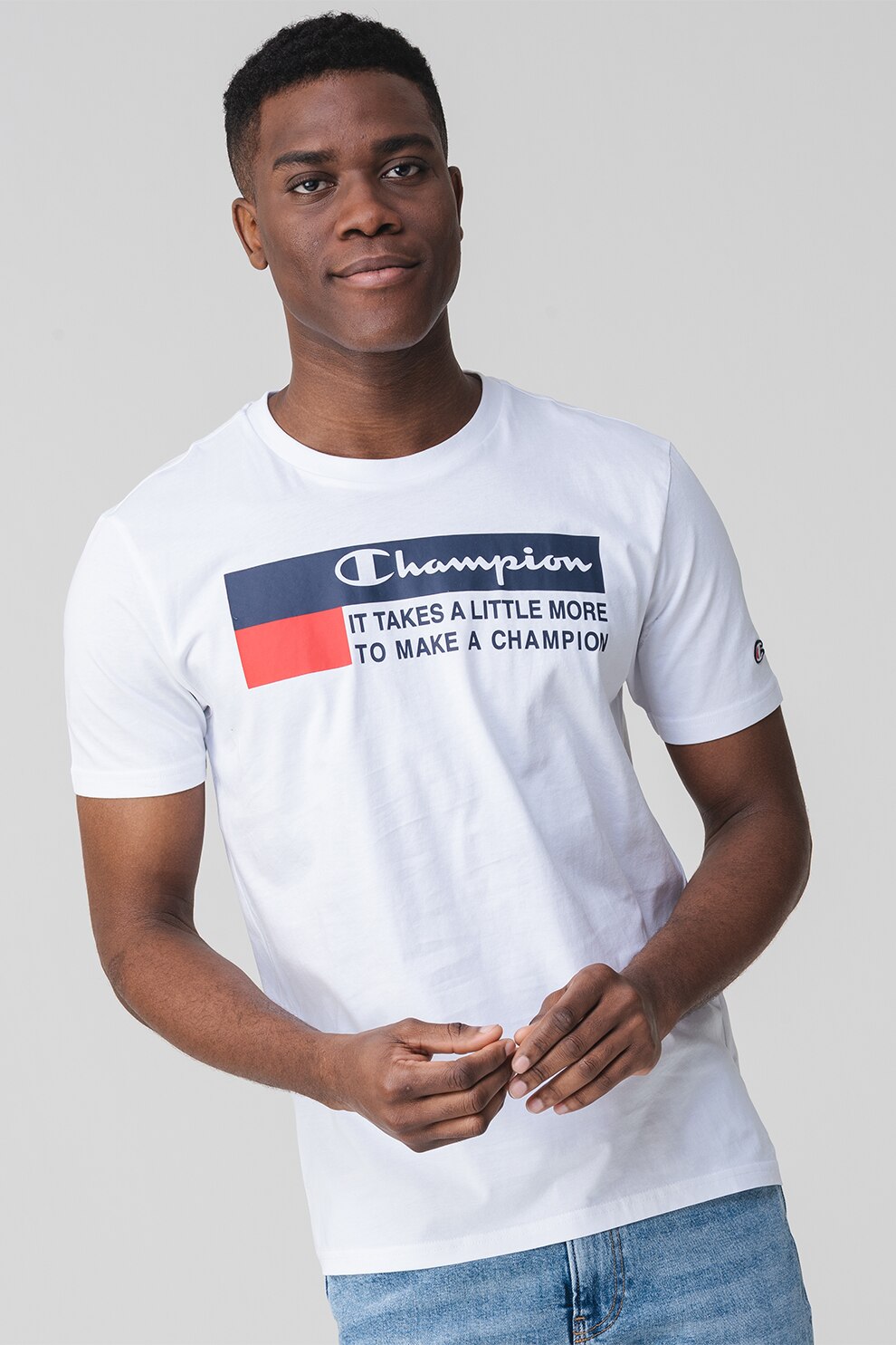 Champion, Tricou cu logo, Rosu, Alb, Bleumarin, L - eMAG.ro