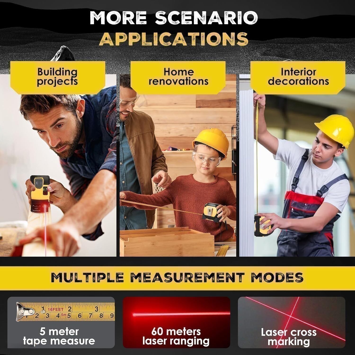 Ruleta Profesionala Multifunctionala Cu Laser 3 in 1, Estanny, Digitala ...