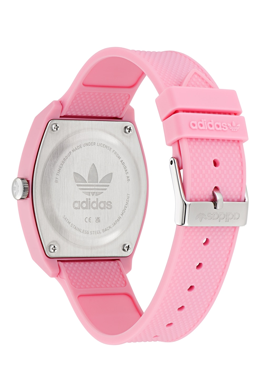 adidas, Ceas unisex cu o curea de rasina, Roz pastel, Alb prafuit - eMAG.ro
