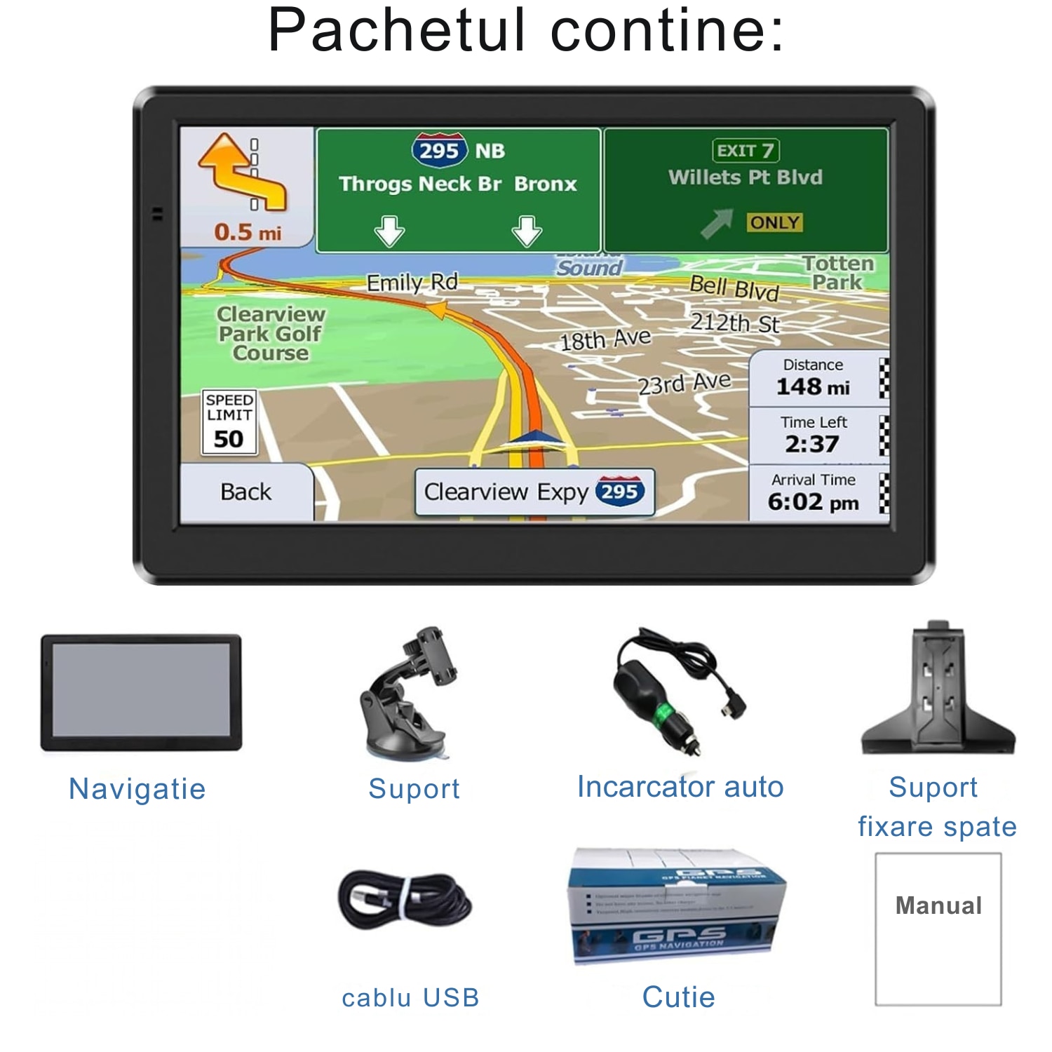 Sistem de Navigatie GPS 9 inch, Model X90, 8GB, 256MB RAM, 1200mAh ...