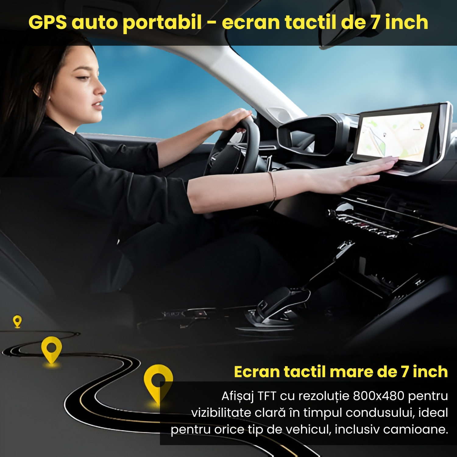 Sistem de Navigatie GPS 9 inch, Model X90, 8GB, 256MB RAM, 1200mAh ...