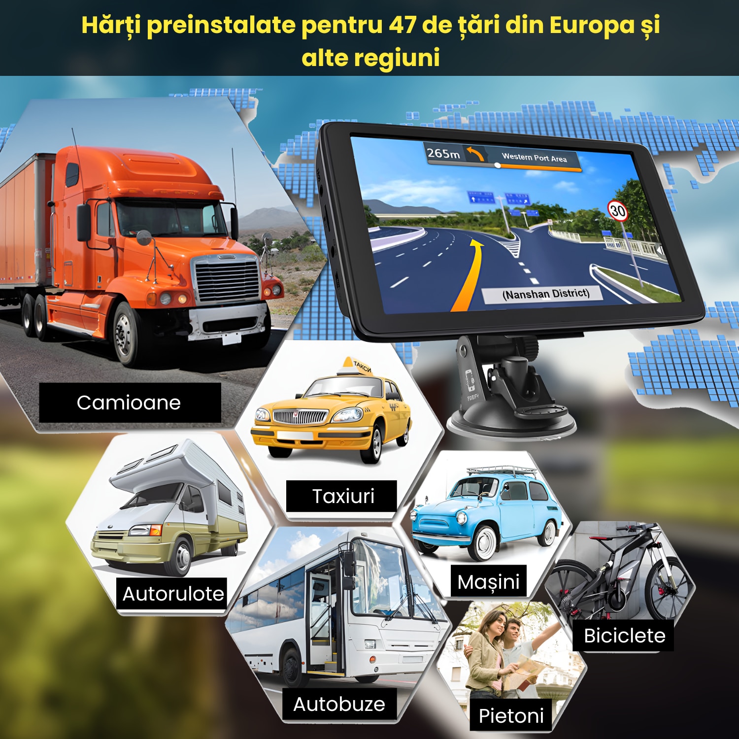 Sistem de Navigatie GPS 9 inch, Model X90, 8GB, 256MB RAM, 1200mAh ...
