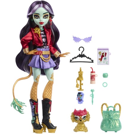 Papusa moda MONSTER HIGH Jinafire Long, multicolor, cu rochie ...