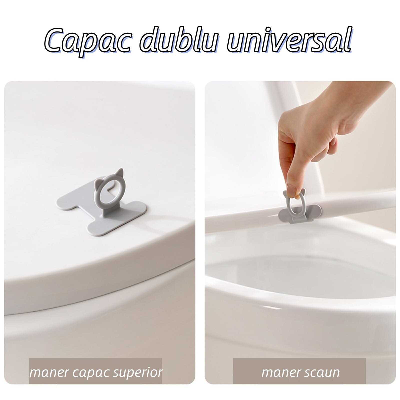 Set de 2 ridicatoare multifunctionale pentru capacul toaletei, FaSoLa ...