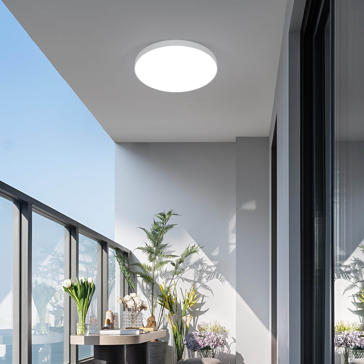Plafoniere cu LED, Goeco, 23Cm, Rotund, lampa baie, Anti-tantari ...