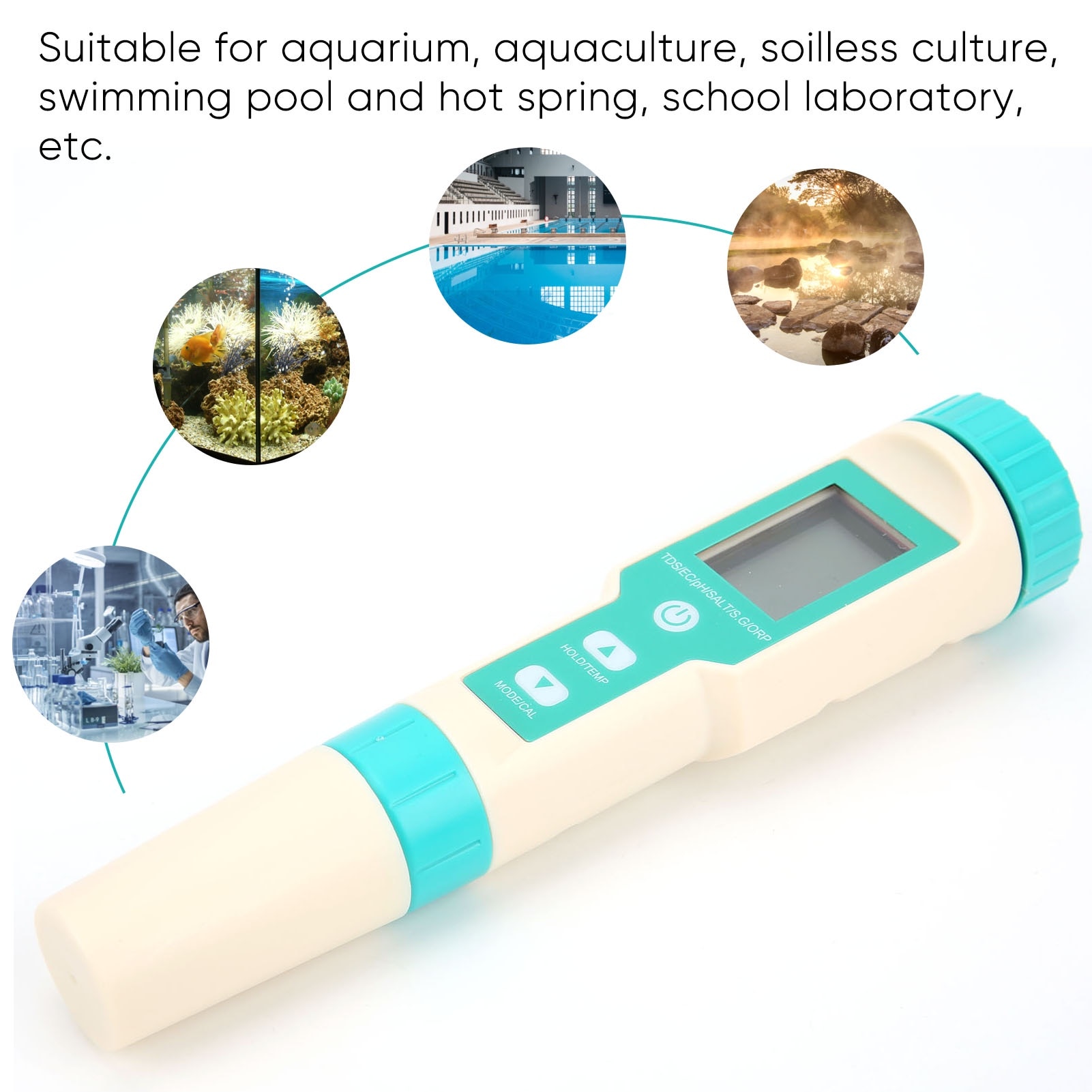 Stilou de testare a calitatii apei C-600 7 in 1 PH TDS TEMP EC ...