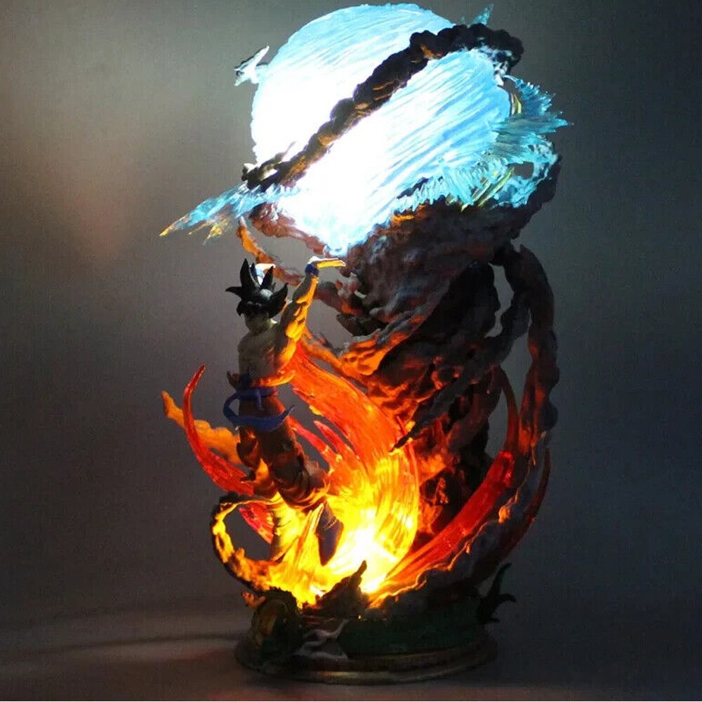 Figurina Son Goku, 25cm, ABS si PVC, cu efecte de iluminare LED ...