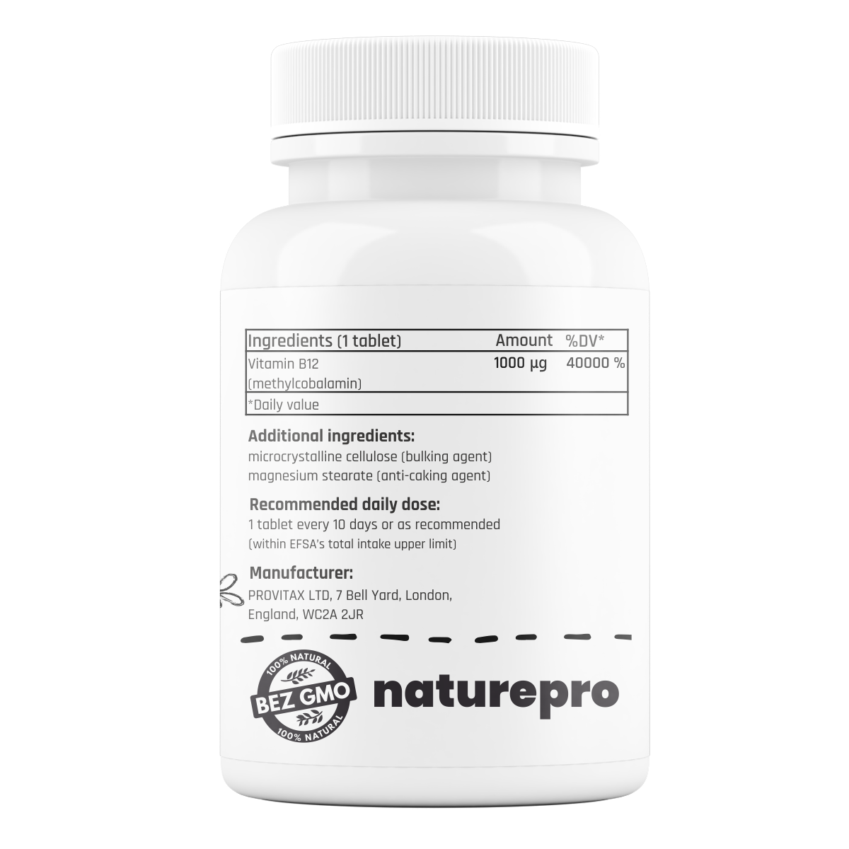 Vitamina B12, NaturePRO, 1000 mcg, 360 tablete, pentru energie si ...