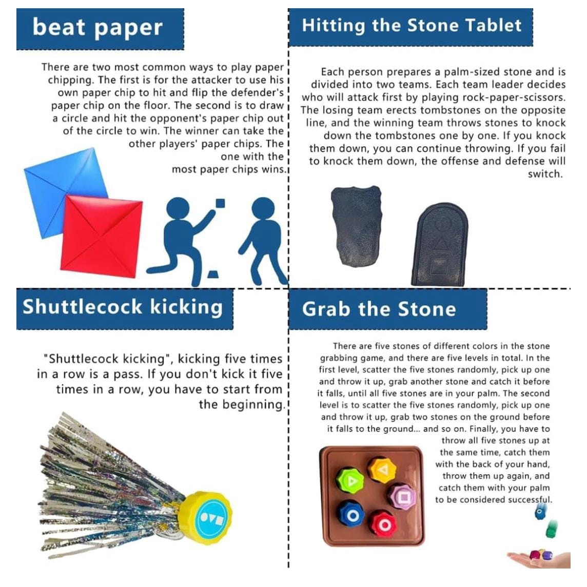 Set Complet de 5 jocuri Coreene din Squid Game: Gonggi, Paeng-y, Ddakji ...