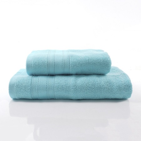 Set prosoape de baie, 100% bumbac, 50x100cm/70x140cm, azuriu, 400GSM ...